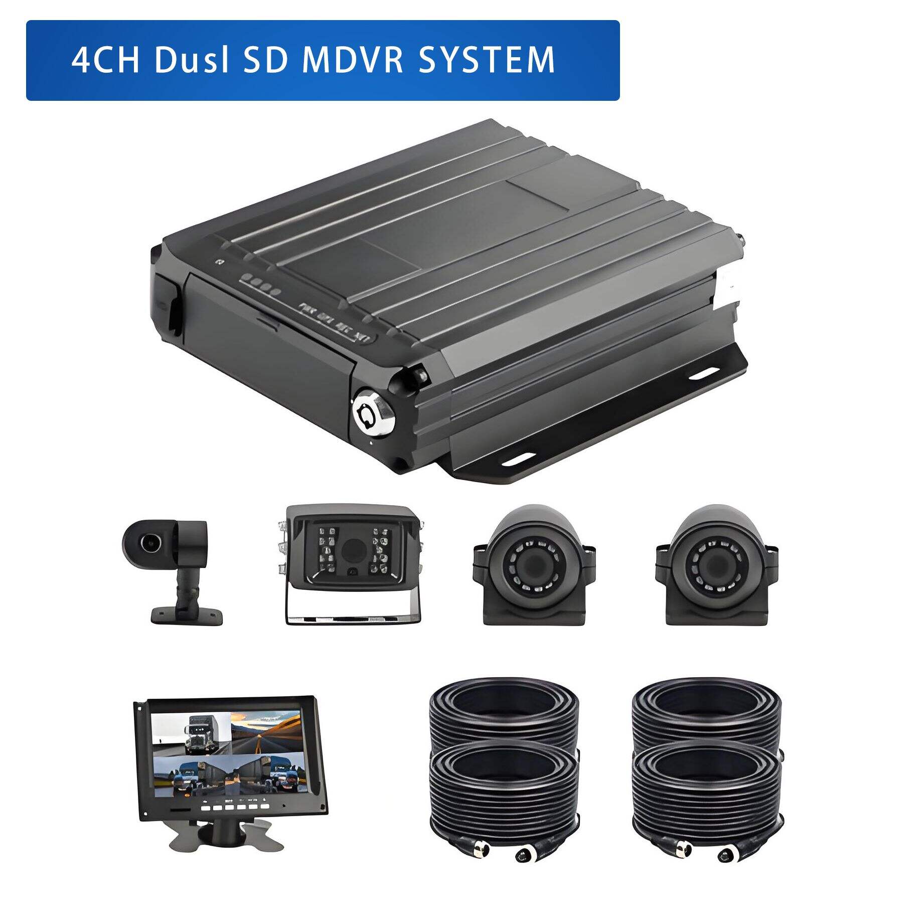 système de surveillance CCTV avec GPS Tracking 3G 4G SD MDVR pour camion, voiture mobile, DVR ...